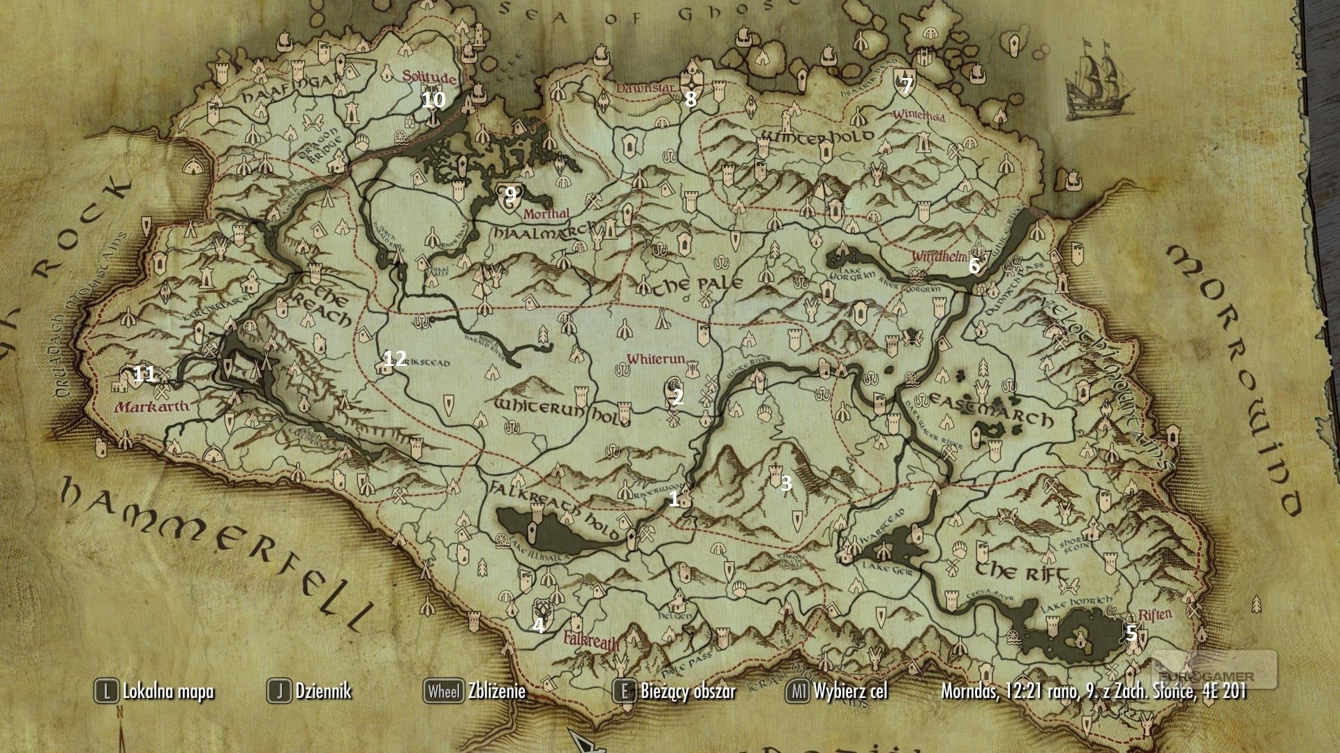 Skyrim - mapa świata | Eurogamer.pl